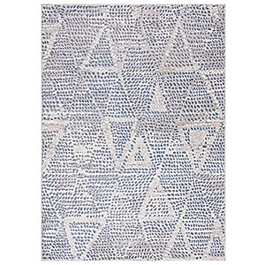 Safavieh Palma Collection 9' x 12' Beige/Blue PAM318A Modern Contemporary Non-Shedding Area Rug