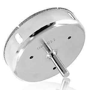 Luomorgo 115mm/4 1/2 inch Diamond Hole Saw, 1.1 inch Cutting depth Diamond Diamond Drill Bits for Glass Ceramic Marble Porcelain Tile Granite Quartz Gemstone