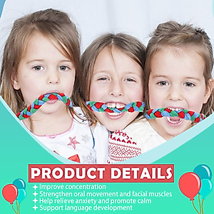 12 Pieces Cloth Chewy Necklace Sensory Fabric Chewy Necklaces for Sensory Kids Soft and Absorbent Terry Cloth for Boys Girls Blue Green Yellow