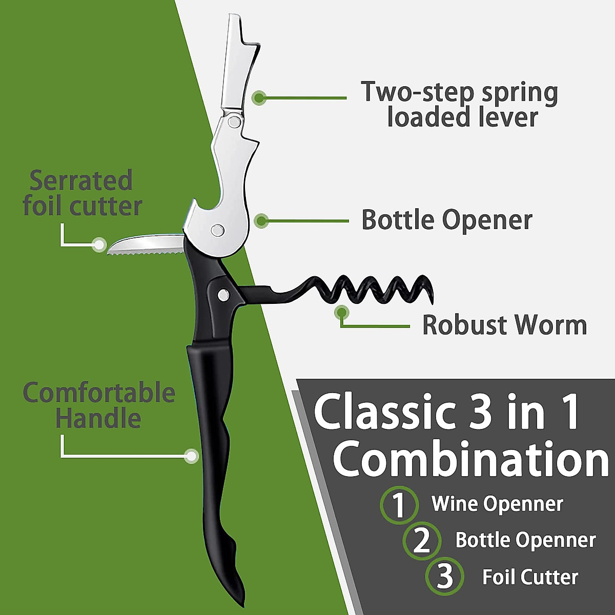 Professional Wine Opener,Best Bottle Opener For Beer or Wine, All-In-One Waiters Corkscrew,The Favored Choice of Sommeliers, Waiters and Bartenders Around the World,10Packs
