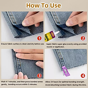 Strong Fabric Glue Permanent Clear - No Sew Fabric Glue for Clothing Washable