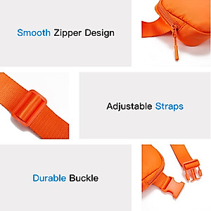 Telena Belt Bag for Women Men Fashionable Crossbody Fanny Pack for Women Waist Bag with Adjustable Strap Orange