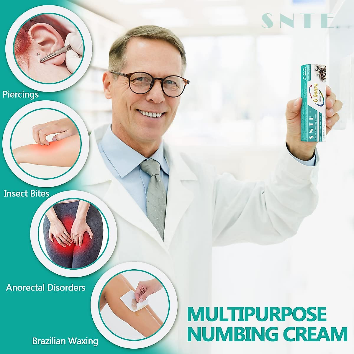 Tattoo Numbing Cream, (2.12Oz) 6-8 Hours Maximum Strength Painless Cream, for Tattoos with Aloe Vera, Vitamin E, Lecithin