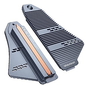 GRAUGEAR PS5 SSD Heatsink Cover, M.2 NVMe PS5 Heatsink, Shuttle Shaped Design, Heat Dissipation with Heat Pipe Cooler and Aluminum Fin for NVMe M2 PCIe 4.0 [G-PS5HS04]