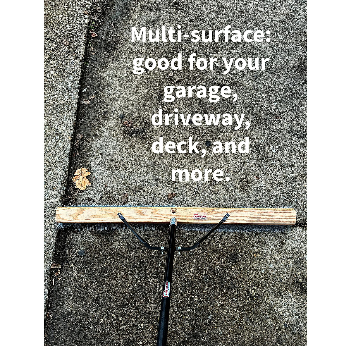 American Select Tubing Pbma36004 Heavy Duty 36" Multi-Surface Push Broom with Silver/Black Handle