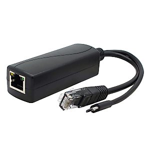 ANVISION Gigabit PoE Splitter, 48V to 5V 2.4A Micro USB Ethernet Adapter, Compatible with Raspberry Pi 3B+, IP Camera and More