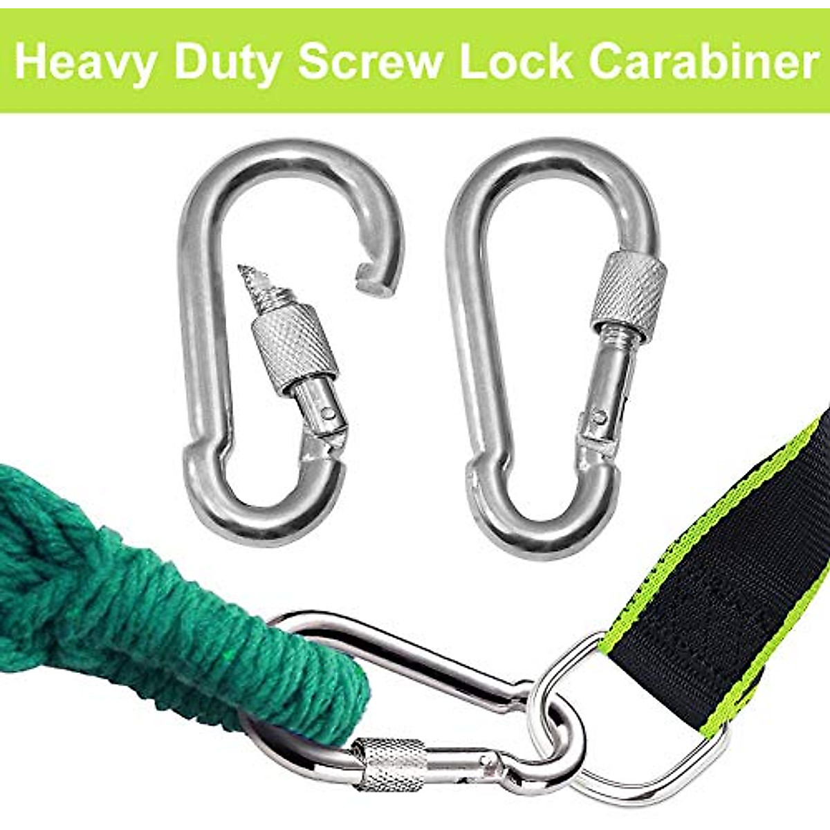 Xinlinke Tree Swing Strap Hanging Kit Holds 220lbs, Set of Two 5ft Extra Long Straps, 2 Heavy Duty Hooks, 2 Tree Protectors, Perfect for Hammocks and Most Swing Seats