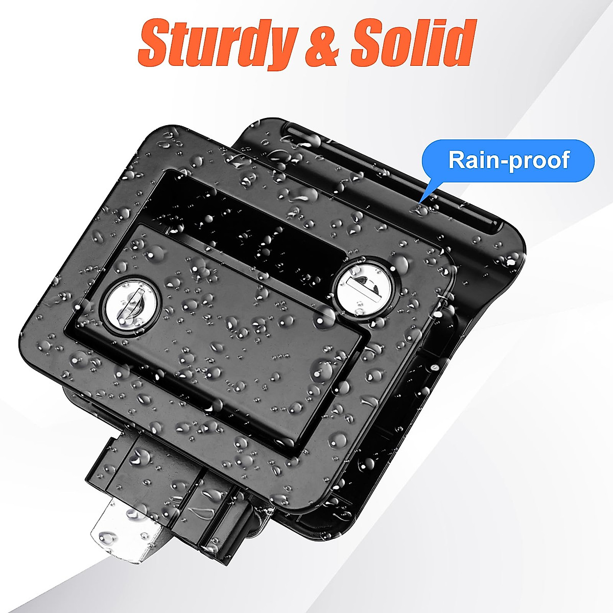 Siasky Black RV Door Lock Replacement, Upgraded RV Door Latch with Paddle Deadbolt 4 Keys, Camper Door Lock for Travel Trailers Horse Cargo Hauler, Zinc Alloy Trailer Entry Door Latch Replacement