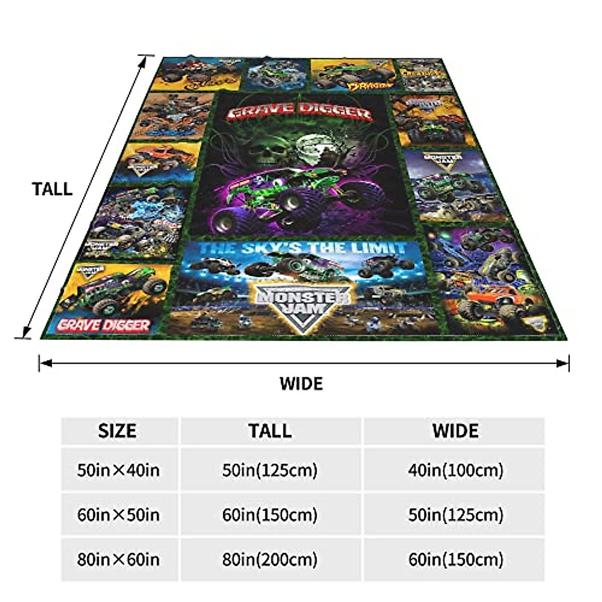 Drince LWBMEF Truck Blanket Cartoon Throw Blankets 50x40 Inch Anti-Pilling Flannel Soft Cozy Fleece for Sofa Bed Decor Boys Adults Birthday Gifts, Full