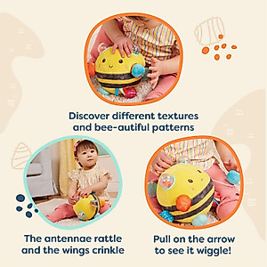 B. Sensory Plush Bumble Bee Baby ,Sensory Baby Toy – Bumpy Plush Bee with Fun Features, Interactive Play, Bumps, Colors, Textures & Sounds, Toys for Infants, Babies,Fuzzy Buzzy Bee – 0 Months +