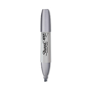 Sharpie Metallic Permanent Markers, Chisel Tip, Silver, 3 Count