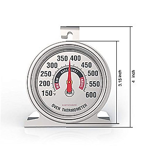 Efeng Large 3" Dial Oven Thermometer for Gas & Electric Oven,Grill Cooking Safety Leave-in- NSF accurately Easy-to-Read Clearly Large Number Shows temperatures for Meat,Grilling or Cake Cooking Oven