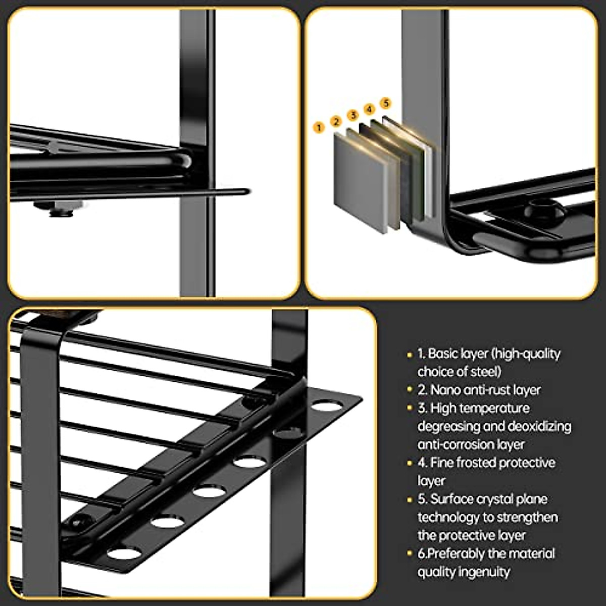 HOYRR Power Tool Organizer, Drill Holder Wall Mount, Garage Tool Organizers With 5 Drill Holders, Heavy Duty Tool Shelf With Basket, Perfect Tool Organizer Gift for Father