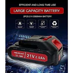 Mini Chainsaw Cordless 6-Inch with 2 Battery, YINLONGDAO Electric Compact Chain Saw with Brushless motor, Handheld Chain Saw Pruning Shears Chainsaw for Courtyard, Tree Branches, Household and Garden