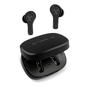 TREBLAB WX8 - True Wireless Earbuds, IPX8 Waterproof Earbuds with up 28H of Play Time, Bluetooth 5.1, Touch Control and Noise Isolation, Includes Charging Case w/Wireless Charging, USB-C Port, Black