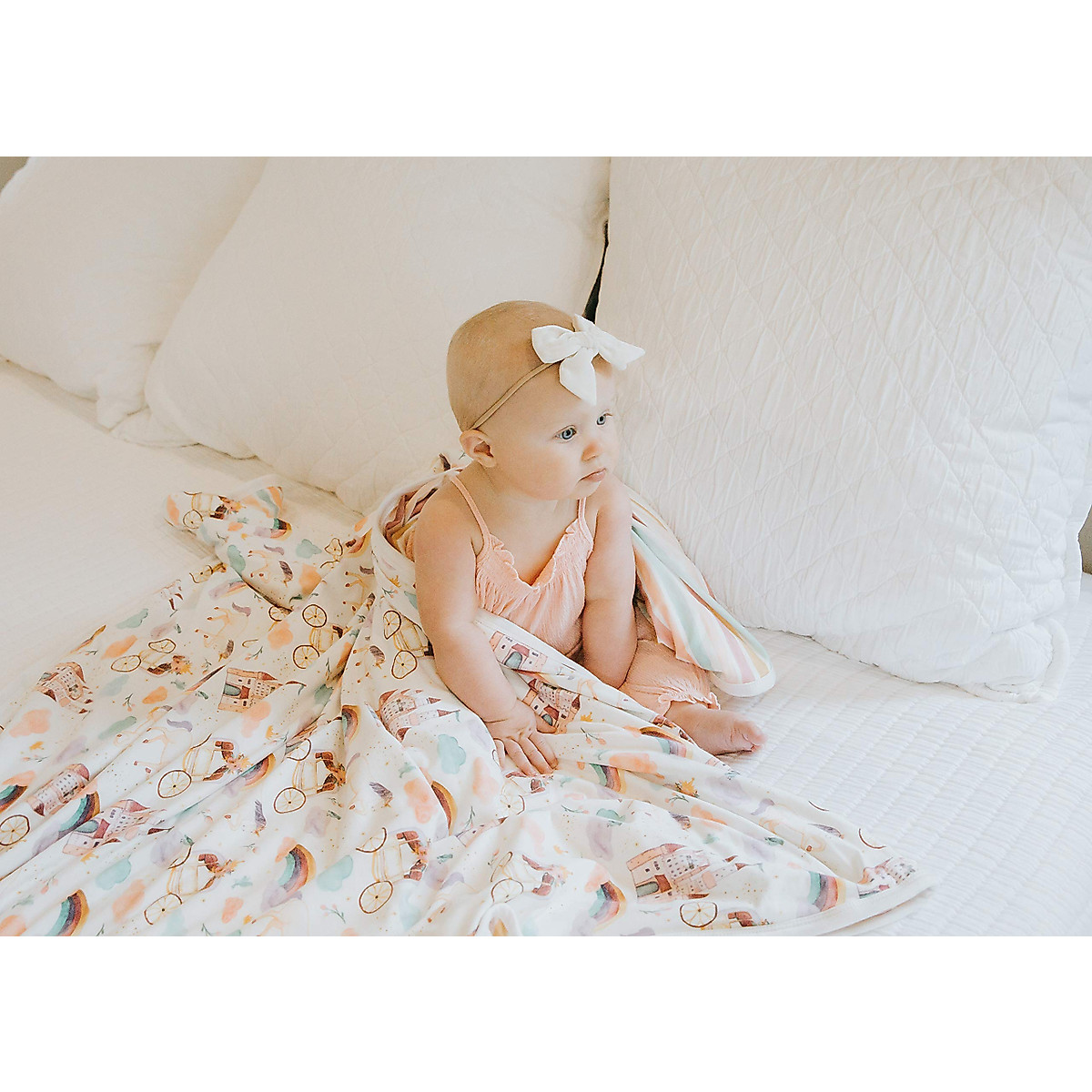 Copper Pearl Three-Layer Baby Blanket: Soft Baby Quilts for Boys and Girls | Breathable, Cozy, Toddler Blanket | Baby Quilt for Newborns | 46x46 Premium Polyester/Rayon | Enchanted