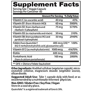 Doctor's Best, Fully Active B Complex Supports Energy Nervous System Optimal Health Positive Mood Wellbeing NonGMO Gluten Free Vegan Soy Free, 60 Count