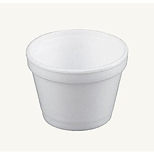 Mr Miracle 4 Ounce Foam Cup with Vented Lid in White. Hot and Cold Foods. For Ice Cream, Yogurt, Soup, Sauce, Takeout, Carryout. Model MM-4J6/6JL-100