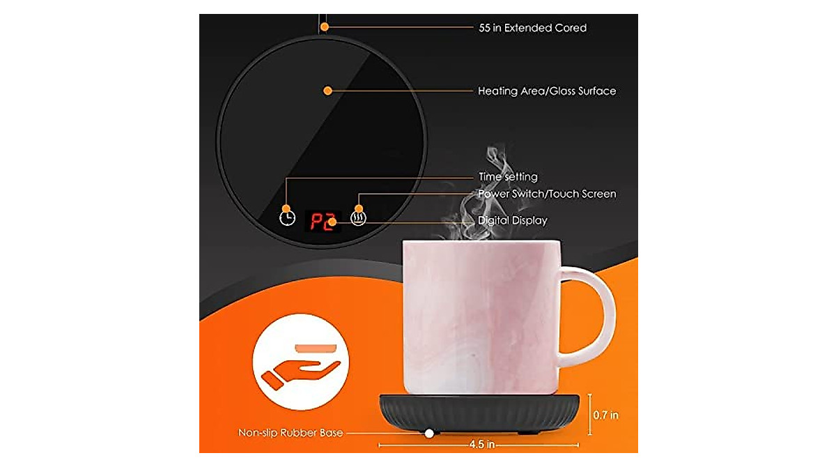 Coffee Mug Warmer with Timer & Two Temperature Settings