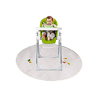 Loodial Floor Mat Plastic Splat Mat Highchair Mat for Floor, Waterproof High Chair Floor Protector, Multi-Purpose Playmat for Playing and Feeding, Clear, Round, Non Slip