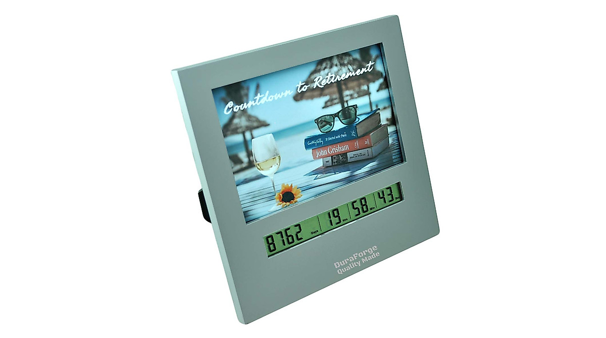 Large Retirement Countdown Clock - Fun Gift with Interchangeable Photo