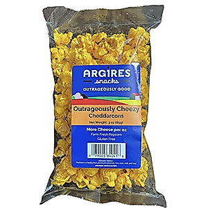 Argires Chicago 3 pack Gourmet Cheddar Cheese Popcorn 3 oz Bags - Chicago Snack House