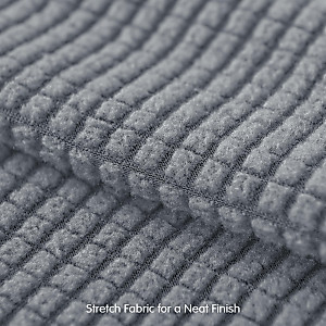 SUBRTEX Stretch Couch Cushion Cover, Sofa Cushion Furniture Protector, Couch Seat Slipcover, High Elasticity for RV Living Room (Loveseat Cushion, Light Grey)