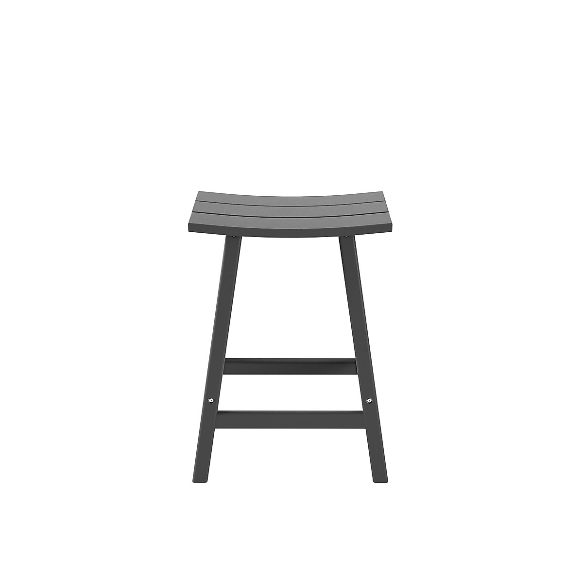 Costaelm All-Weather Bar Stools Set of 2, 24" Height Outdoor Bar Stools, Adirondack Poly Patio Bar Stool for Patio, Deck, Kitchen Counter and Garden, Gray