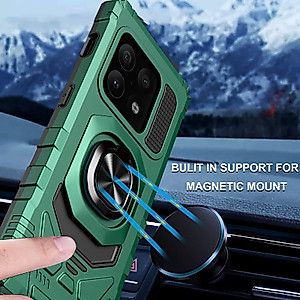 Ailiber Compatible with OnePlus 10 Pro Case, 1+ 10 Pro Case with Screen Protector, Ring Kickstand for Magnetic Car Mount, Heavy Duty Shockproof Protective Rugged Phone Cover for One Plus 10 Pro-Green