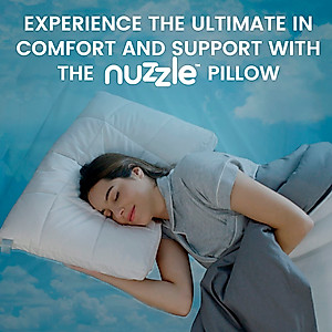 Nuzzle AS-SEEN-ON-TV Bed Pillow for Sleeping - Ultra Cool and Comfortable - Two Adjustable Inner Layers for Comforting Support - Perfect for Side, Back, and Stomach Sleepers - 100% Machine Washable