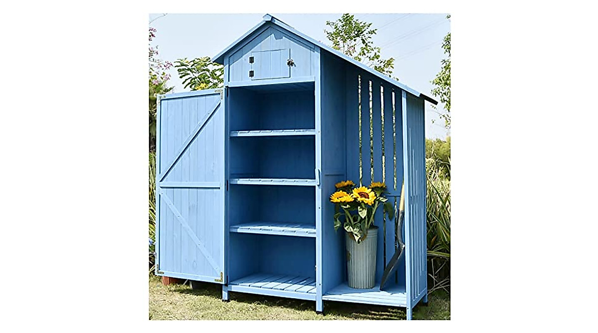 Large Wooden Garden Locker | Waterproof Outdoor Storage Shed