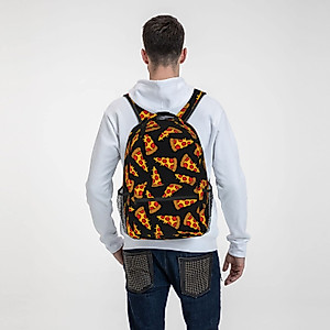 Backpack For Mens Womens Back Pack Doodle Pizza Print Casual Daypack Adjustable Laptop Bag Outdoor Travel Bag