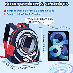 MUSEVOS Toddler Backpack, Neoprene Preschool Backpack for Kids Cartoon Baby Backpack with with Anti-lost Safety Leash for Daycare Outdoor