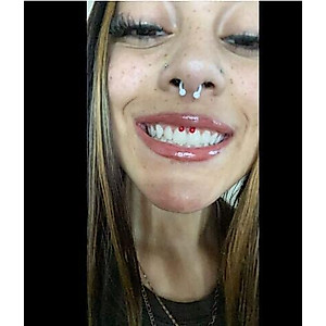 D.Bella 16G Colorful Clear Septum Rings Clear Horseshoe Piercing Retainers Flexible Acrylic Tragus Helix Hoop Bioflex Nose Lip Eyebrow Earring Retainer for Work Surgery 8mm