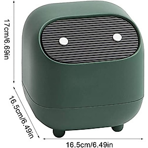 Yuzita Mini Trash Can with Lid Desk Small Plastic Trash Can Countertop Trash Can for Bathroom Dresser, Desk, Office or Coffee Table, with 100 Trash Bags (Green)