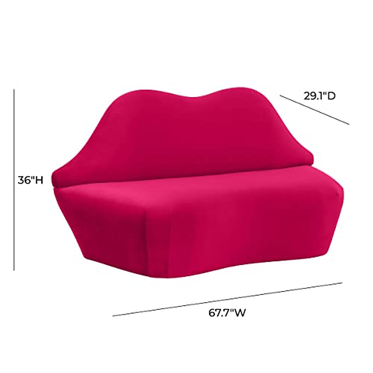 Lips Hot Pink Velvet Settee