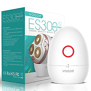 VOGOE Electric Shaver for Women 3D Floating Blade Rotary Razor Hair Remover for Arms, Legs and Underarms Rechargeable Portable and Safe Wet and Dry Use ES300