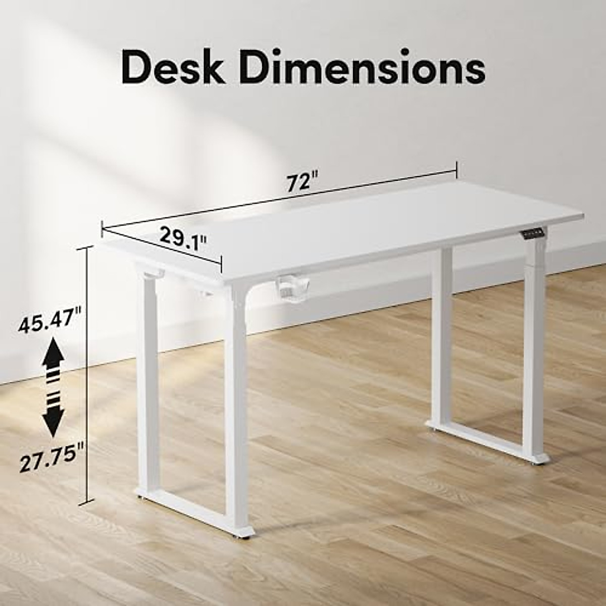 BANTI SDE-STSTZ Standing Desk, 72“×29", White