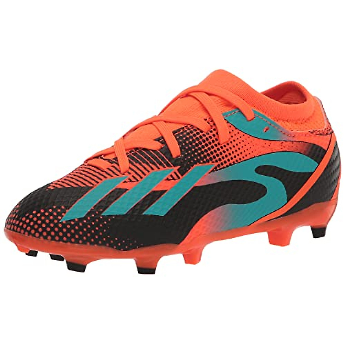 adidas X SPEEDPORTAL Messi.3 Firm Ground Soccer Shoe, Team Solar Orange/Mint Rush/Black, 5.5 US Unisex Big Kid