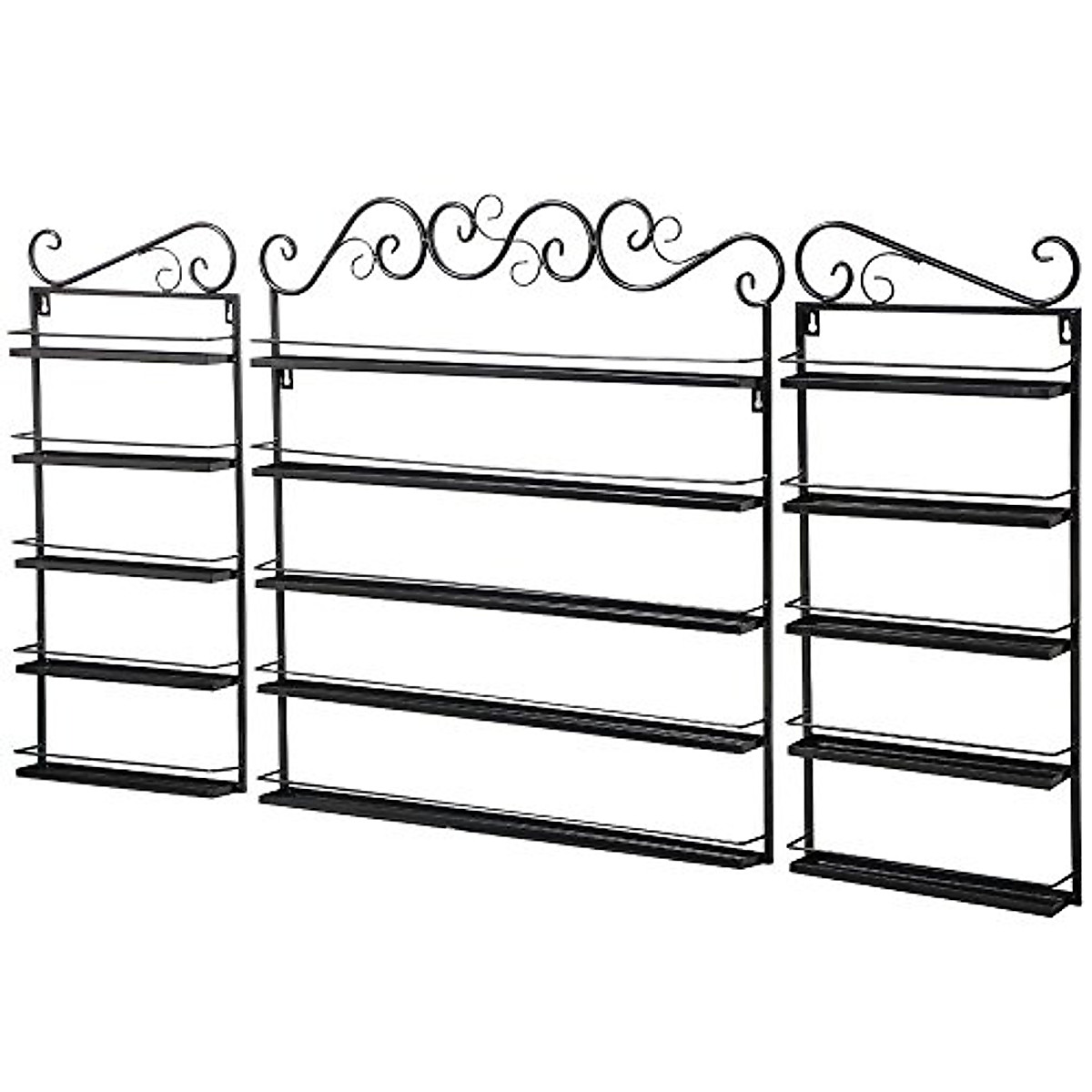 GIOCOBU ERNITERTY OSKE Metal Nail Polish Wall Rack 5 Tier Organizer Display Rack Black Holds Over 200 Bottles