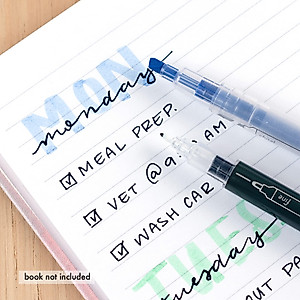 Erin Condren Pastel & Black Dual-Ink Dual-Tip Highlighter Pens 6-pack. 6 Barrels and 7 Colors Total. Fine Tip Black Ink Markers and Assorted Color Chisel Tip Highlighters