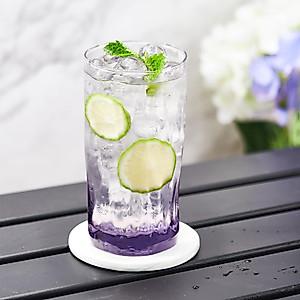 CREATIVELAND Solid Color Drinking Glasses Set of 6, 13.5 OZ Wind-blown Ripples Glass Tumbler Glassware for Water, Juice, Different Options for Home, Restaurant, Hotel, Bar,Purple
