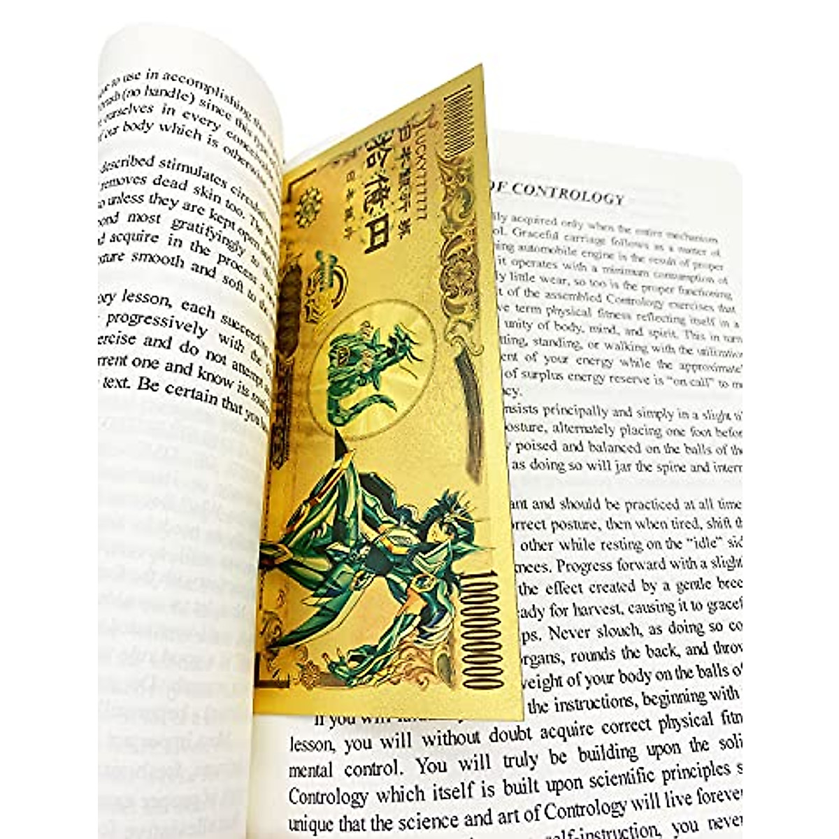 YJacuing Anime Saint Seiya Gold Coated Banknote, Limited Edition Collectible Bill Bookmark (5 PCS Collection)