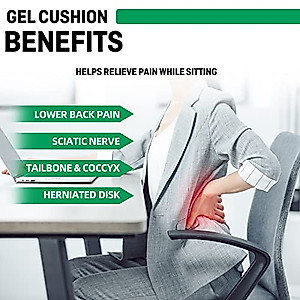 SIXAQUAE Gel Seat Cushion for Long Sitting,Double-Layer Chair Cushions for Office Chair and Truck Drivers.Back, Sciatica, Hip, Tailbone Pain Relief Cushion.Egg Seat Chair Cushion for Wheelchair.