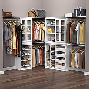 ClosetMaid Modular Storage Unit with 4 Drawers, Wood Closet Organizer, Stacking, Full Backer, Storage, Decorative Trim, White