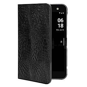 Zhusha Luxury Classic Crocodile Skin Pattern [Ultra Slim] PU Leather Anti-Scratch PC Protective Hard Case Cover for Microsoft Surface Duo (8.1 inches, 2020) (Color : Black)