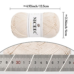 NICEEC 4 Skeins Soft Baby Cotton Yarn, 4 Ply, DIY Craft, Fingering Weight, Blanket Yarn for Crochet & Knitting, Total 700yds/7.05oz - Color 8