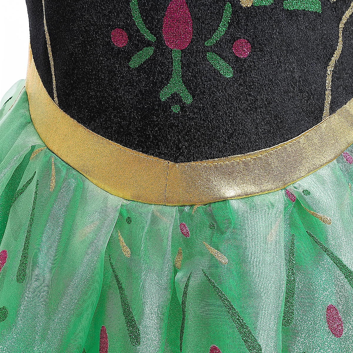 Dressy Daisy Ice Princess Coronation Green Costume Tulle Dress for Toddler Girls Halloween Birthday Party Fancy Outfit Size 3T, A