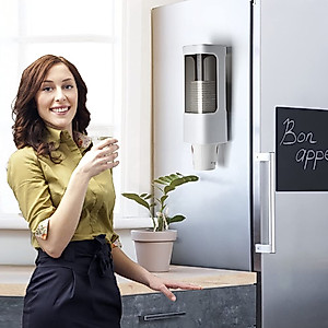 Cup Dispenser Wall Mounted Bathroom Cup Holder, 3oz-5oz Disposable Paper Cup Plastic Cup Dispenser, Water Cooler Dispenser Cup Holder with Paste Plate for Home Office Hospital Gym