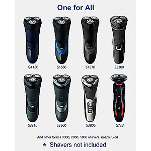 SH30 Replacement Heads Compatible with Shaver 2300 S1211/81, 3800 S3311/85, 3500 S3212/82, 2100 S1560/81, Series 3000 2000 1000 S738 Click and Style, 3Packs ComfortCut Shaving Heads, 1 Cleaning Brush
